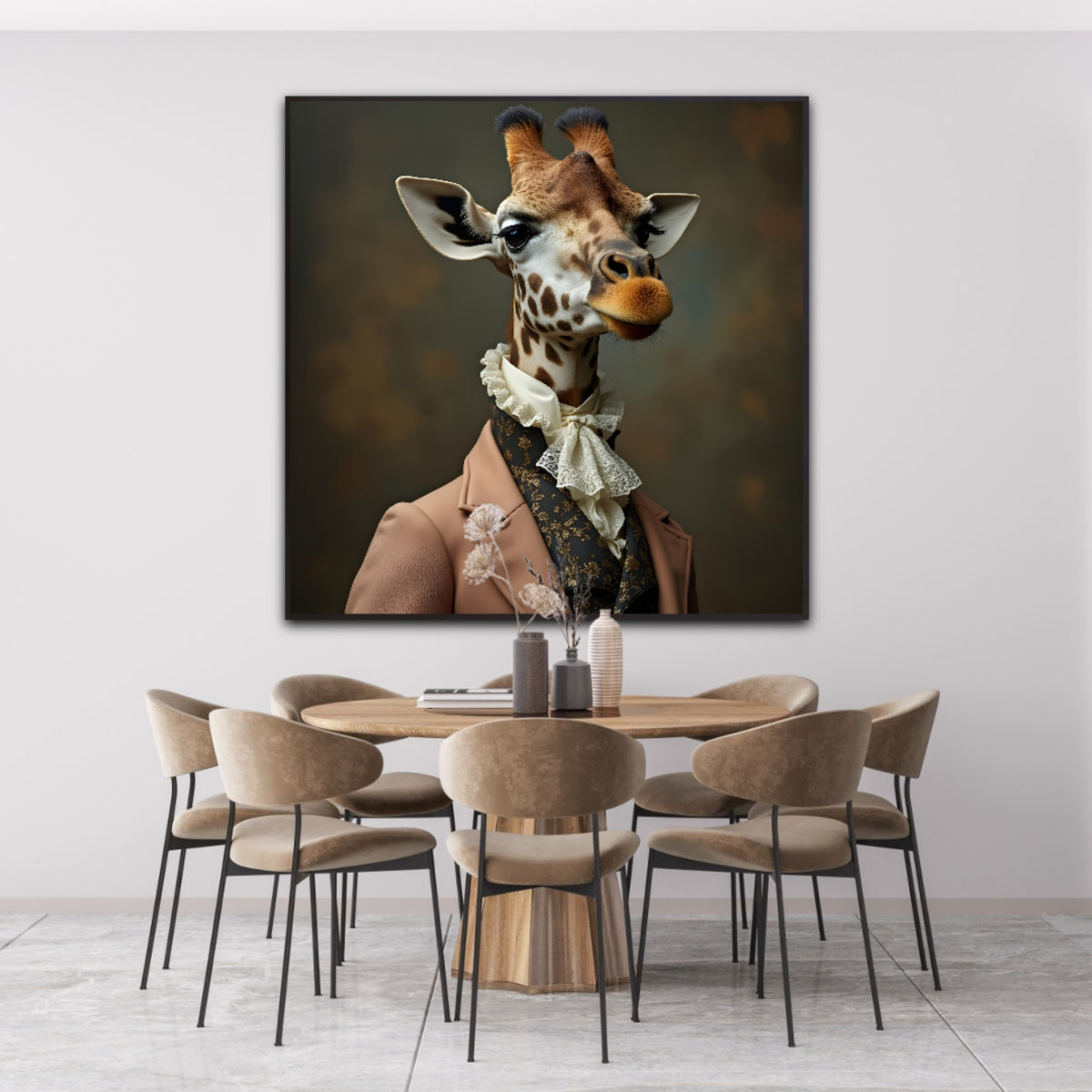 Giraffe Aristocracy | Giraffe In Clothing Art – LeahJustyceArtGallery